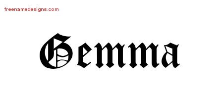 Blackletter Name Tattoo Designs Gemma Graphic Download - Free Name Designs