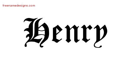Blackletter Name Tattoo Designs Henry Graphic Download - Free Name Designs