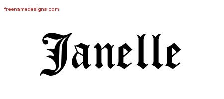 Blackletter Name Tattoo Designs Janelle Graphic Download - Free Name ...