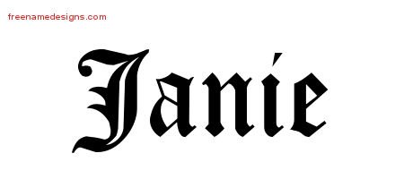 Blackletter Name Tattoo Designs Janie Graphic Download - Free Name Designs