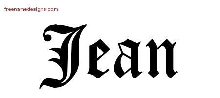 Blackletter Name Tattoo Designs Jean Graphic Download - Free Name Designs