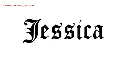 Blackletter Name Tattoo Designs Jessica Graphic Download - Free Name ...