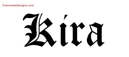 Blackletter Name Tattoo Designs Kira Graphic Download - Free Name Designs