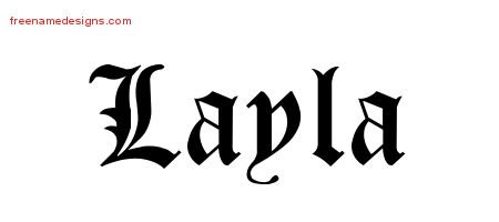 Blackletter Name Tattoo Designs Layla Graphic Download - Free Name Designs