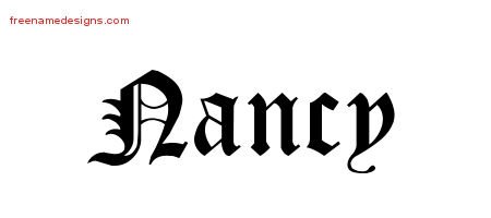 Blackletter Name Tattoo Designs Nancy Graphic Download - Free Name Designs