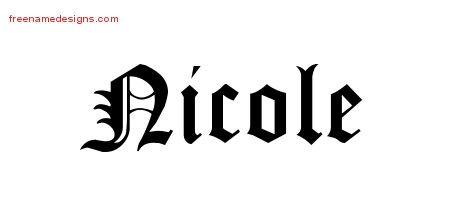 Blackletter Name Tattoo Designs Nicole Graphic Download - Free Name Designs