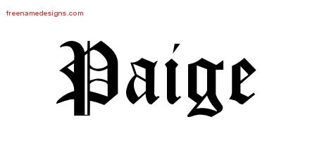 Blackletter Name Tattoo Designs Paige Graphic Download - Free Name Designs