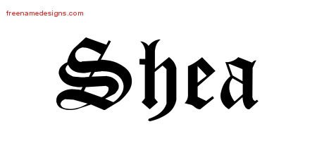 Blackletter Name Tattoo Designs Shea Graphic Download - Free Name Designs