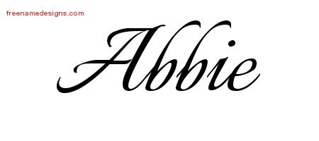 Calligraphic Name Tattoo Designs Abbie Download Free - Free Name Designs