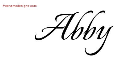 Calligraphic Name Tattoo Designs Abby Download Free - Free Name Designs