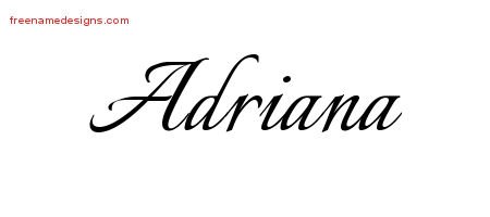 Calligraphic Name Tattoo Designs Adriana Download Free - Free Name Designs