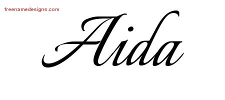 Calligraphic Name Tattoo Designs Aida Download Free - Free Name Designs