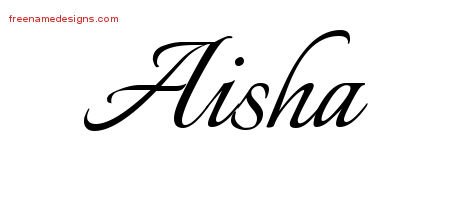 Calligraphic Name Tattoo Designs Aisha Download Free - Free Name Designs