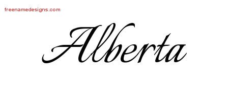 Calligraphic Name Tattoo Designs Alberta Download Free - Free Name Designs