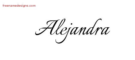 Calligraphic Name Tattoo Designs Alejandra Download Free - Free Name ...