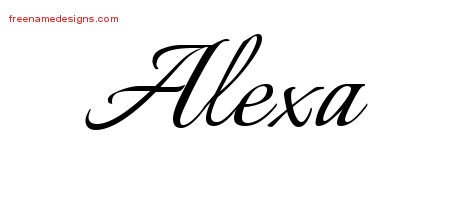Calligraphic Name Tattoo Designs Alexa Download Free - Free Name Designs