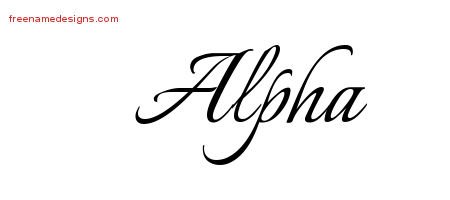 Calligraphic Name Tattoo Designs Alpha Download Free - Free Name Designs