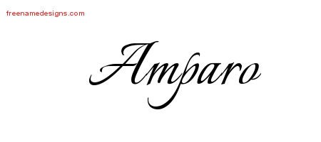 Calligraphic Name Tattoo Designs Amparo Download Free - Free Name Designs