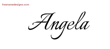 Calligraphic Name Tattoo Designs Angela Download Free - Free Name Designs