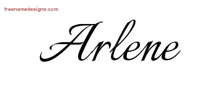 Calligraphic Name Tattoo Designs Arlene Download Free - Free Name Designs