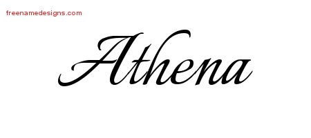 Calligraphic Name Tattoo Designs Athena Download Free - Free Name Designs