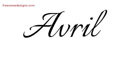 Calligraphic Name Tattoo Designs Avril Download Free - Free Name Designs