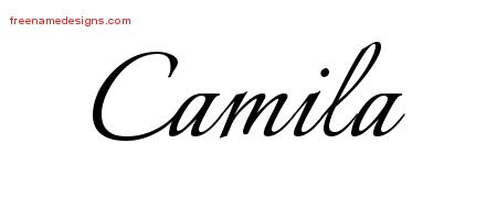 Calligraphic Name Tattoo Designs Camila Download Free - Free Name Designs