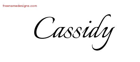 Calligraphic Name Tattoo Designs Cassidy Download Free - Free Name Designs