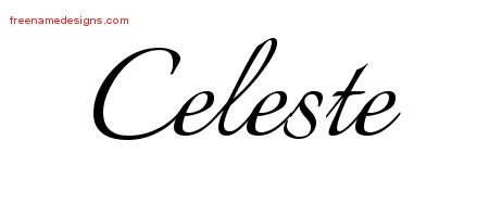 Calligraphic Name Tattoo Designs Celeste Download Free - Free Name Designs