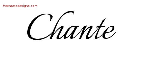 Calligraphic Name Tattoo Designs Chante Download Free - Free Name Designs