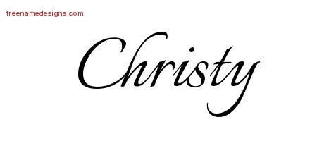 Calligraphic Name Tattoo Designs Christy Download Free - Free Name Designs
