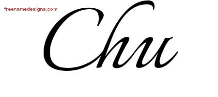 Calligraphic Name Tattoo Designs Chu Download Free - Free Name Designs