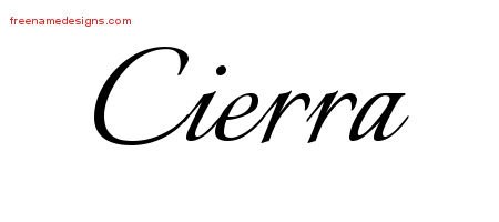 Calligraphic Name Tattoo Designs Cierra Download Free - Free Name Designs
