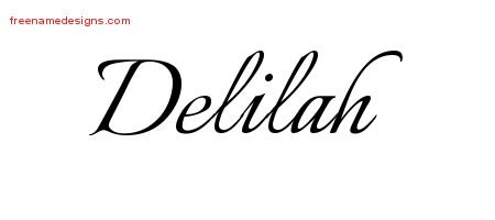 Calligraphic Name Tattoo Designs Delilah Download Free - Free Name Designs