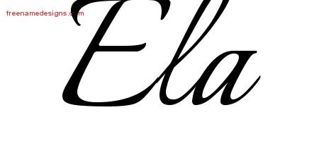 Calligraphic Name Tattoo Designs Ela Download Free - Free Name Designs