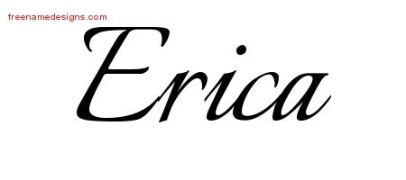 Calligraphic Name Tattoo Designs Erica Download Free - Free Name Designs