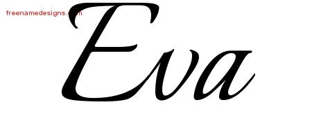 Calligraphic Name Tattoo Designs Eva Download Free - Free Name Designs