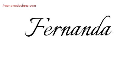 Calligraphic Name Tattoo Designs Fernanda Download Free - Free Name Designs