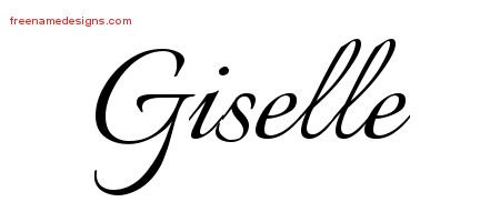 Calligraphic Name Tattoo Designs Giselle Download Free - Free Name Designs