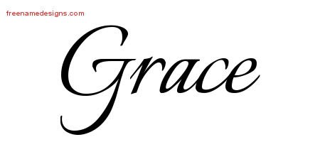 Calligraphic Name Tattoo Designs Grace Download Free - Free Name Designs