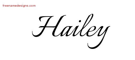 Calligraphic Name Tattoo Designs Hailey Download Free - Free Name Designs