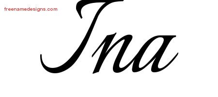 Calligraphic Name Tattoo Designs Ina Download Free - Free Name Designs
