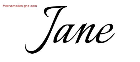 Calligraphic Name Tattoo Designs Jane Download Free - Free Name Designs