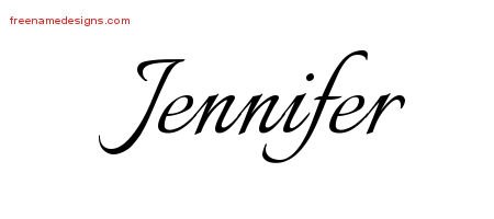 Calligraphic Name Tattoo Designs Jennifer Download Free - Free Name Designs