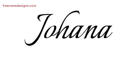 Calligraphic Name Tattoo Designs Johana Download Free - Free Name Designs