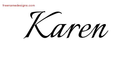 Calligraphic Name Tattoo Designs Karen Download Free - Free Name Designs