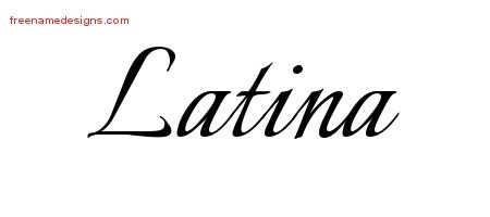 Calligraphic Name Tattoo Designs Latina Download Free - Free Name Designs
