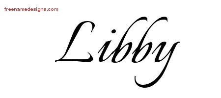 Calligraphic Name Tattoo Designs Libby Download Free - Free Name Designs