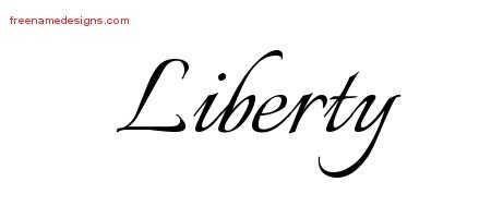 Calligraphic Name Tattoo Designs Liberty Download Free - Free Name Designs