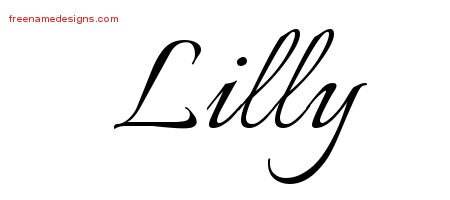 Calligraphic Name Tattoo Designs Lilly Download Free - Free Name Designs